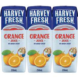 Harvey Fresh Orange Juice 250ml X 6 Pack | Woolworths