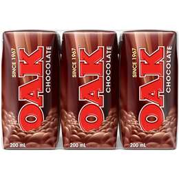 Oak Chocolate Milk 200ml X 6 Pack | Woolworths