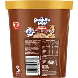 Streets Paddle Pop Frozen Thickshake Chocolate Frozen Dessert 1l ...