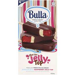 Bulla Choc Bar Jelly Ice Cream 6pk 450ml | Woolworths