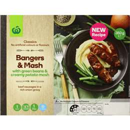 Woolworths Bangers & Mash Chilled Meal 350g | Woolworths
