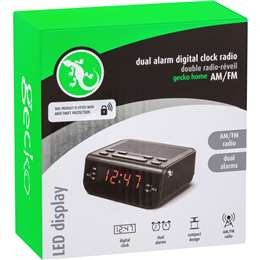 Gecko Home Dual Alarm Digital Am Fm Clock Radio Each | Woolworths