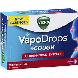 Vicks Vapodrops +cough Lozenges Berry Menthol 36pk | Woolworths