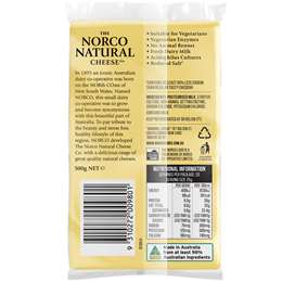 Norco Elbo Style Cheese Block 500g | Woolworths