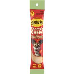 Schmackos Chomp N Chew Peanut Butter & Chicken Large Dog Treats 60g ...