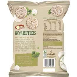 Sunrice Rice Cake Bites Sour Cream And Chives Wholegrain 100g | Woolworths