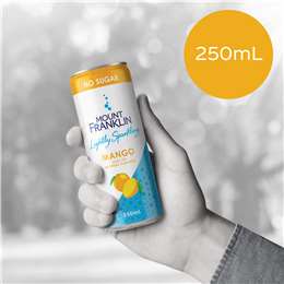 Mount Franklin Lightly Sparkling Water Mango Multipack Mini Cans 250ml X4 Pack | Woolworths