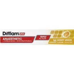 Difflam Plus Sore Throat Lozenges Honey Anaesthetic 16 Pack | Woolworths