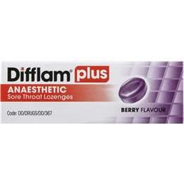 Difflam Plus Sore Throat Lozenges + Anaesthetic Berry 16 Pack | Woolworths