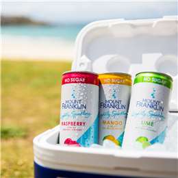 Mount Franklin Lightly Sparkling Water Raspberry Multipack Mini Cans ...