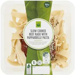 Woolworths Slow Cooked Beef Ragu Coconut & Pappardelle Chilled Meal ...