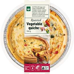 Woolworths Roasted Vegetable Quiche Chilled Meal 700g | Woolworths