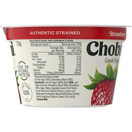Chobani Strawberry Greek Yogurt 170g | Woolworths