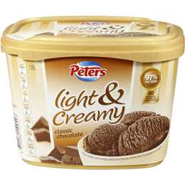Peters Light & Creamy Classic Chocolate Ice Cream 1.8l | Woolworths