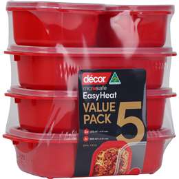 Decor Microsafe Container 5 Piece Pack Each | Woolworths