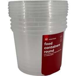 Essentials Plasticware Food Storage Round 600ml 5 Pack | Woolworths