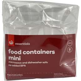 Essentials Plasticware Food Storage Mini 8 Pack | Woolworths