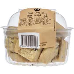 Woolworths Cookies Shortbread Mini Choc Chip 12pk 156g | Woolworths