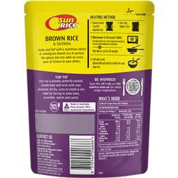 Sunrice Microwave Brown Rice & Quinoa Pouch 250g | Woolworths