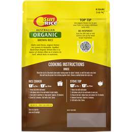 Sunrice Organic Brown Rice 750g | Woolworths