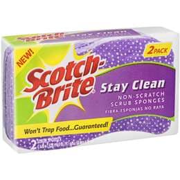 Scotch-brite Stay Clean No Scratch Scrub Sponge 2pk | Woolworths