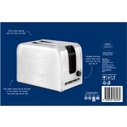 Adesso Stainless Steel Toaster 2 Slice Each | Woolworths