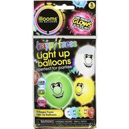 Illooms Balloons Led Light Up Faces 5 Pack | Woolworths