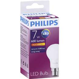 Philips Led Globe Warm White 600 Lumen Bc Base Each | Woolworths