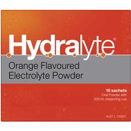 Hydralyte Powder Sachets Orange 10 Sachets | Woolworths