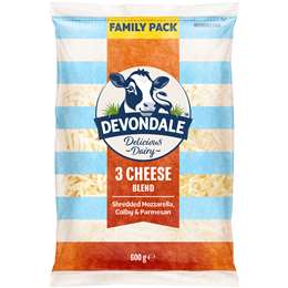 Devondale 3 Cheese Blend Shredded Cheese 600g | Woolworths