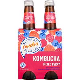 Nexba Mixed Berry Sugar-free Kombucha 330ml X 4 Pack | Woolworths