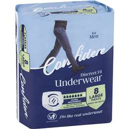 Confidere Incontinence Pants Mens Large 8 Pack | Woolworths