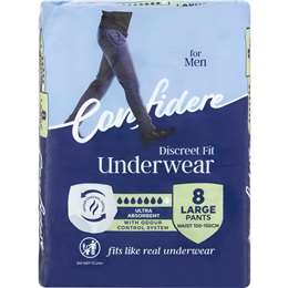 Confidere Incontinence Pants Mens Large 8 Pack | Woolworths