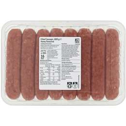 Woolworths 8 Beef Sausages Honey Flavoured 600g | Woolworths