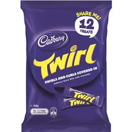 Cadbury Twirl Sharepack 12 Pack 168g | Woolworths
