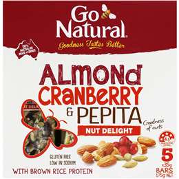 Go Natural Bars Almond Cranberry 175g | Woolworths