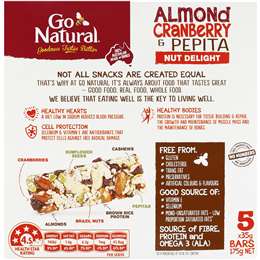 Go Natural Bars Almond Cranberry 175g | Woolworths