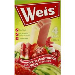 Weis Strawberry Watermelon & Lychee Bar 4 Pack | Woolworths