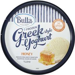 Bulla Frozen Greek Yoghurt Honey 1l Tub | Woolworths