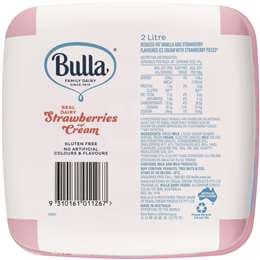 Bulla Reduced Fat Strawberry & Cream Ice Cream 2l | Woolworths