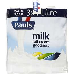 Pauls Full Cream Long Life Milk 3x1l | Woolworths