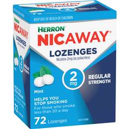 Herron Nicaway Stop Smoking Peppermint Lozenges 2mg 72 Pack | Woolworths