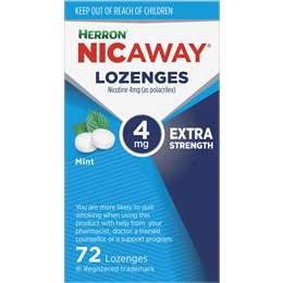 Herron Nicaway Stop Smoking Peppermint Lozenges 4mg 72 Pack | Woolworths