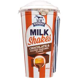 Devondale Milk Shakes Choc Salted Caramel 400ml | Woolworths