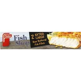 Findus Fish Shop Beer Battered Fish Fillets Extra Large 2pk 320g ...