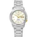 Seiko 5 SNKK09 K1 Silver and Gold Dial Stainless Steel Men's Automatic ...