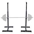 Adjustable Squat Rack Pair Steel Barbell Bench Press Stands Gym Home ...