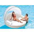 Intex 1.99m Canopy Island Inflatable Swimming Pool Float w/ Sun Shade ...