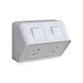 HAGER WBWP2SH - Double Weatherproof Power Point Shallow 10amp IP53 ...