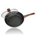 28cm Marble Non-Stick Sautepan Frypan Wok w/Lid Cookware Kitchen ...